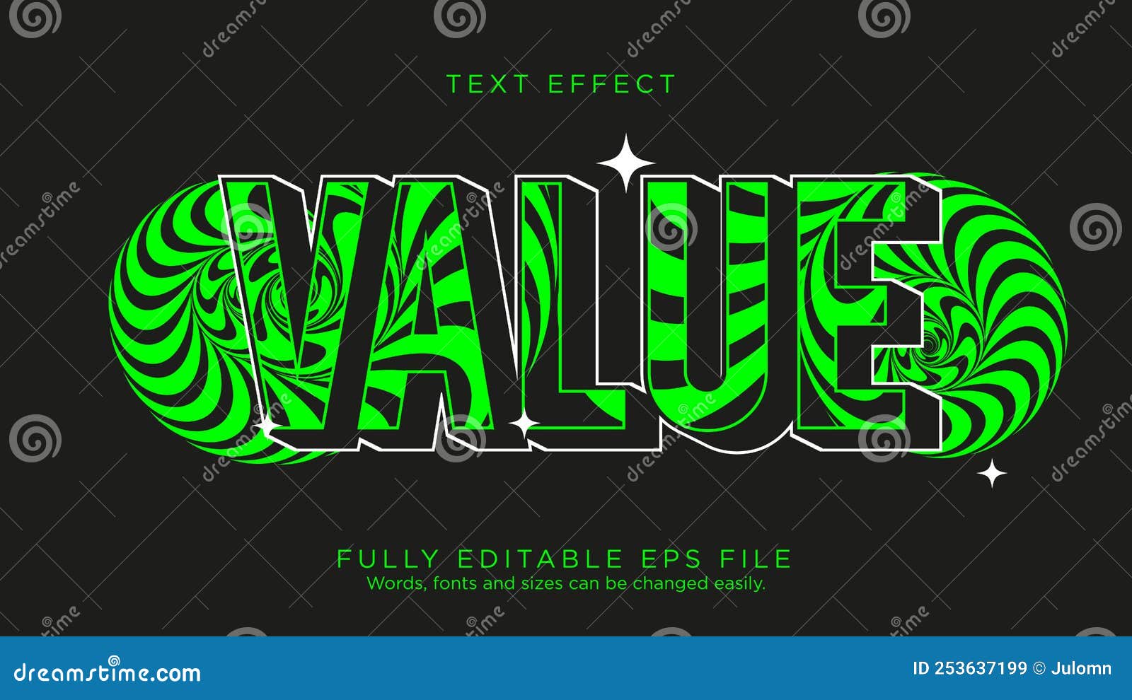 Value Text Effect Font Type Stock Illustration - Illustration of ...