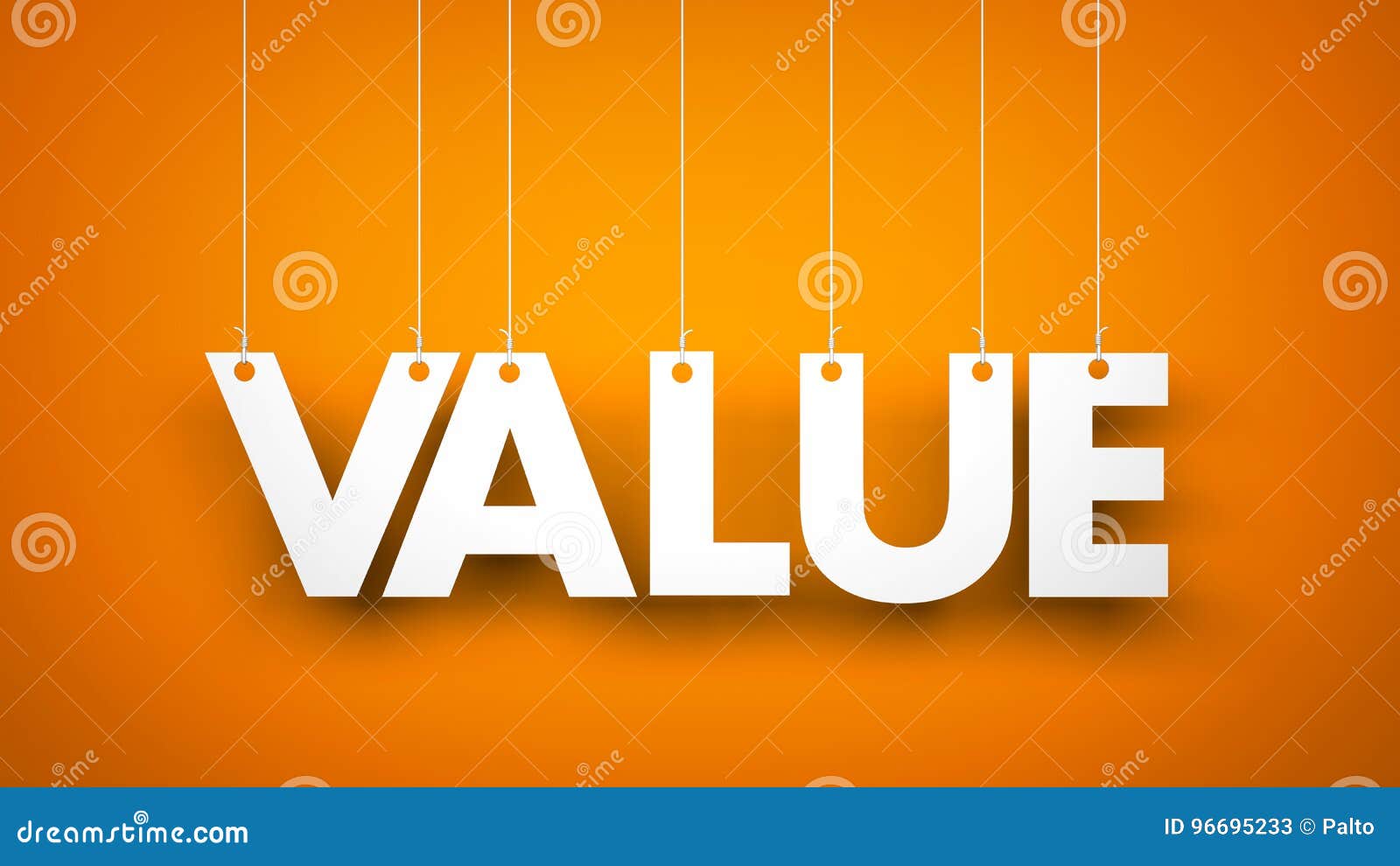 Value. Text Hanging on the Rope Stock Illustration - Illustration of ...