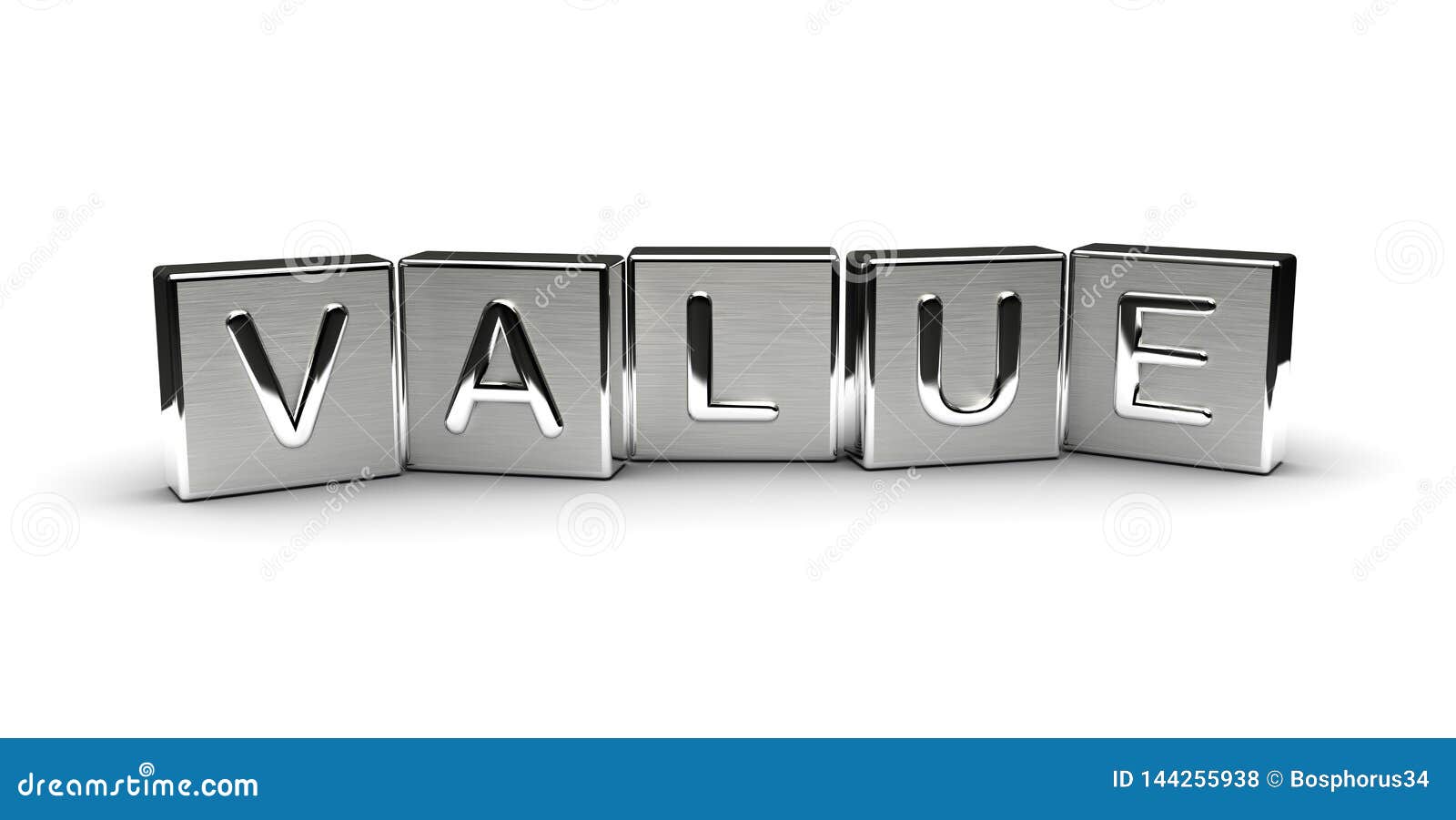 Value Text on Metal Block stock illustration. Illustration of steel ...