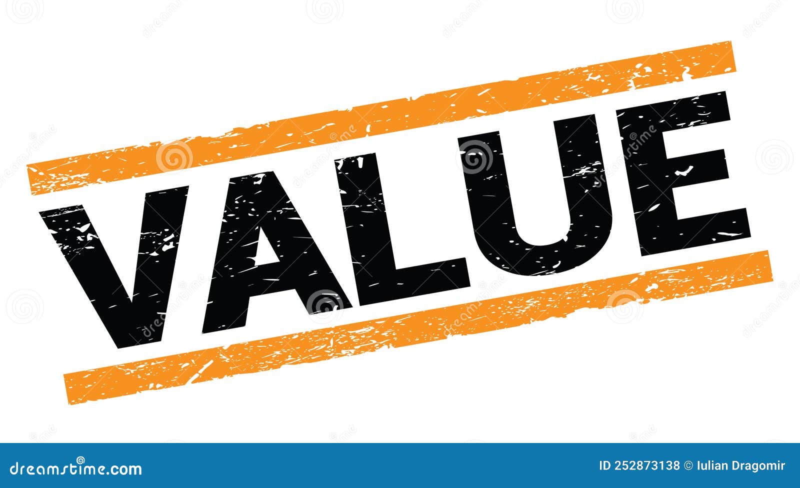 VALUE Text on Orange Rectangle Stamp Sign Stock Illustration ...