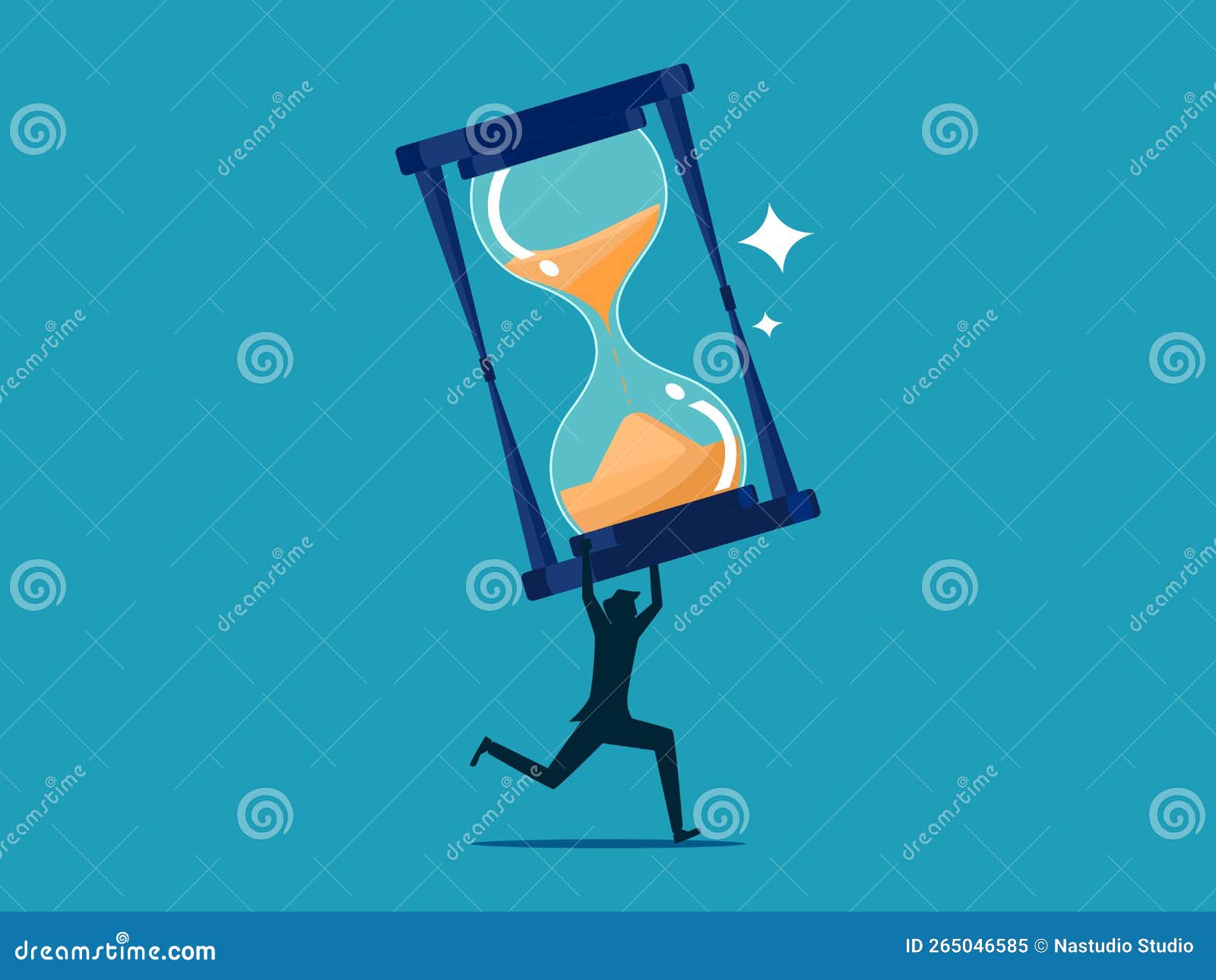 Value of Time. Businessman Holding a Large Hourglass Stock Vector ...
