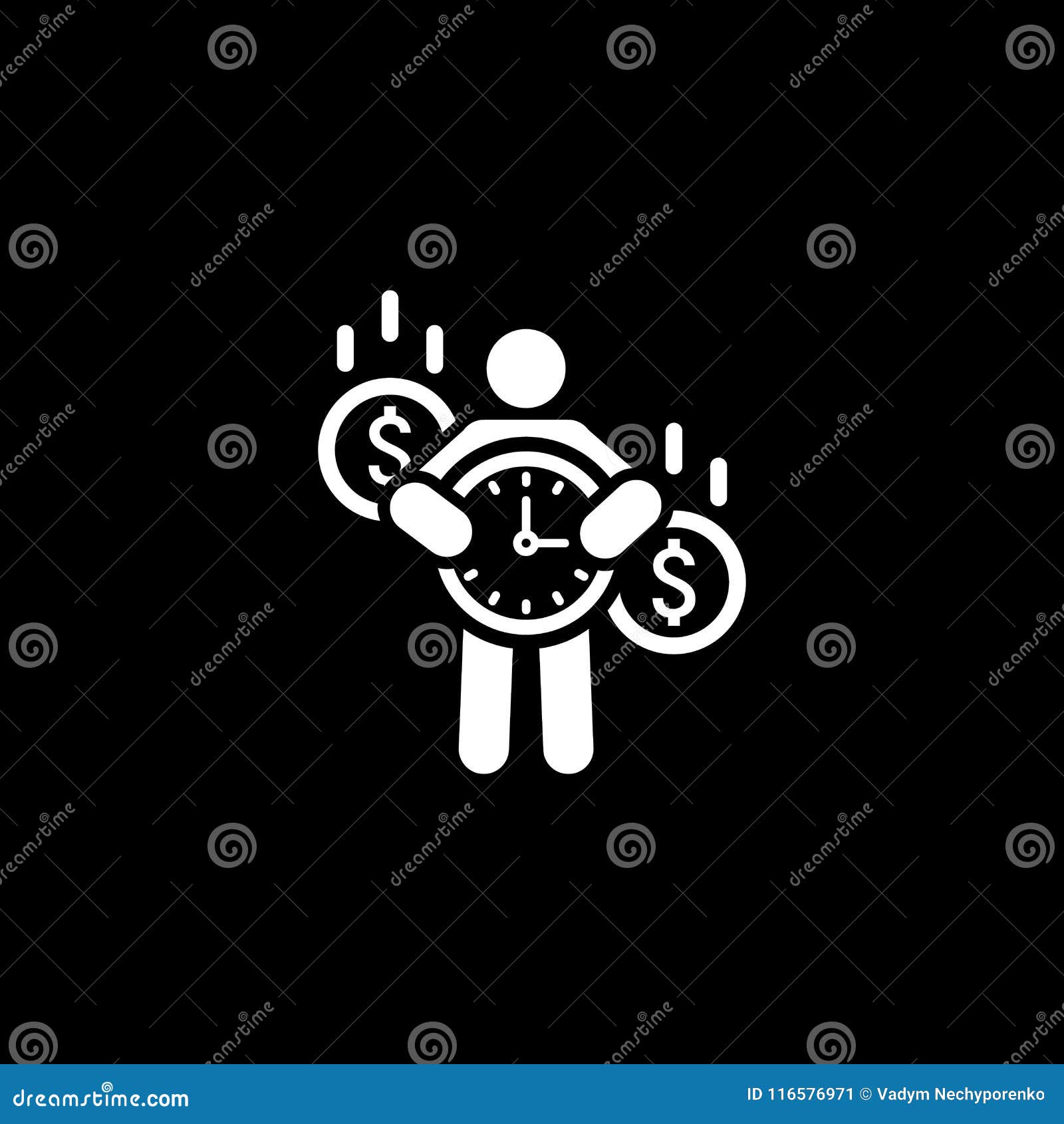 Value of Time Icon. Flat Design Stock Vector - Illustration of progress ...