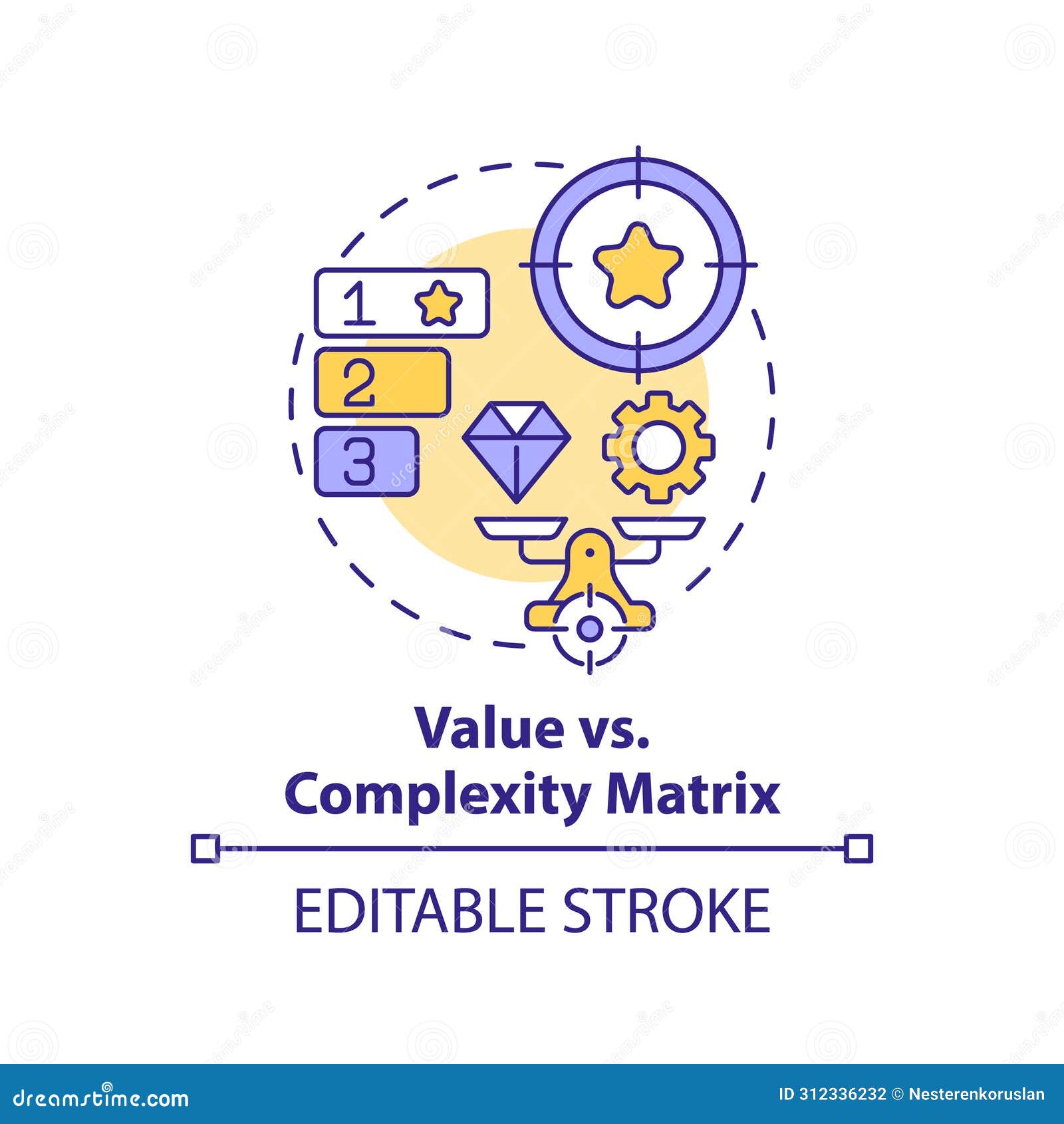 Value Vs Complexity Multi Color Concept Icon Stock Vector ...