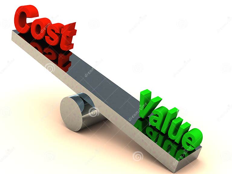Value vs cost stock illustration. Illustration of balance - 25917969