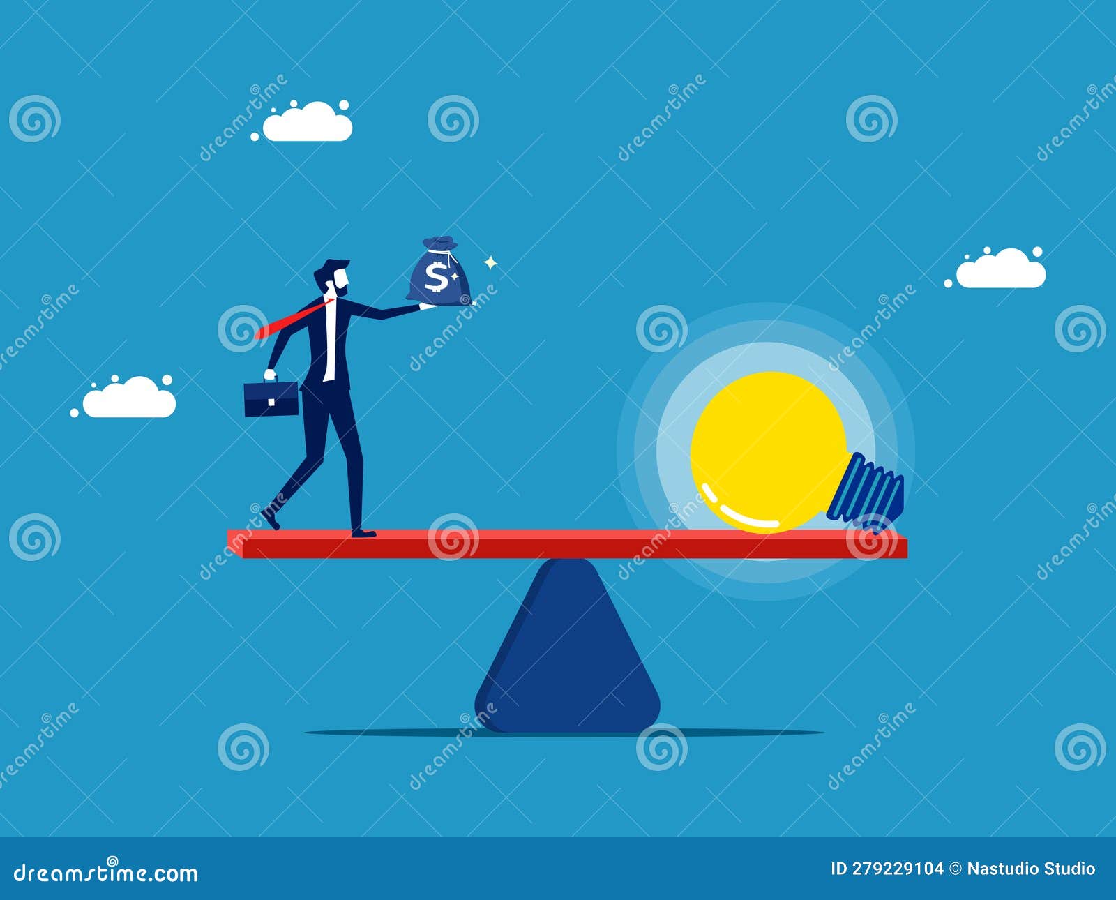 Value of Wisdom or Knowledge Acquisition. Businessman with Money and ...