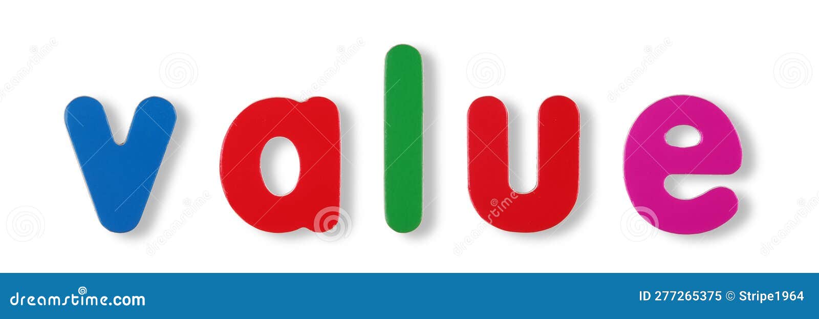 Value Word Coloured Magnetic Letters with Clipping Path Stock ...