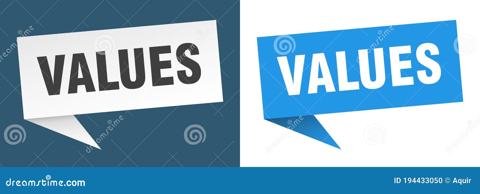 Values Banner. Values Speech Bubble Label Set Stock Vector ...