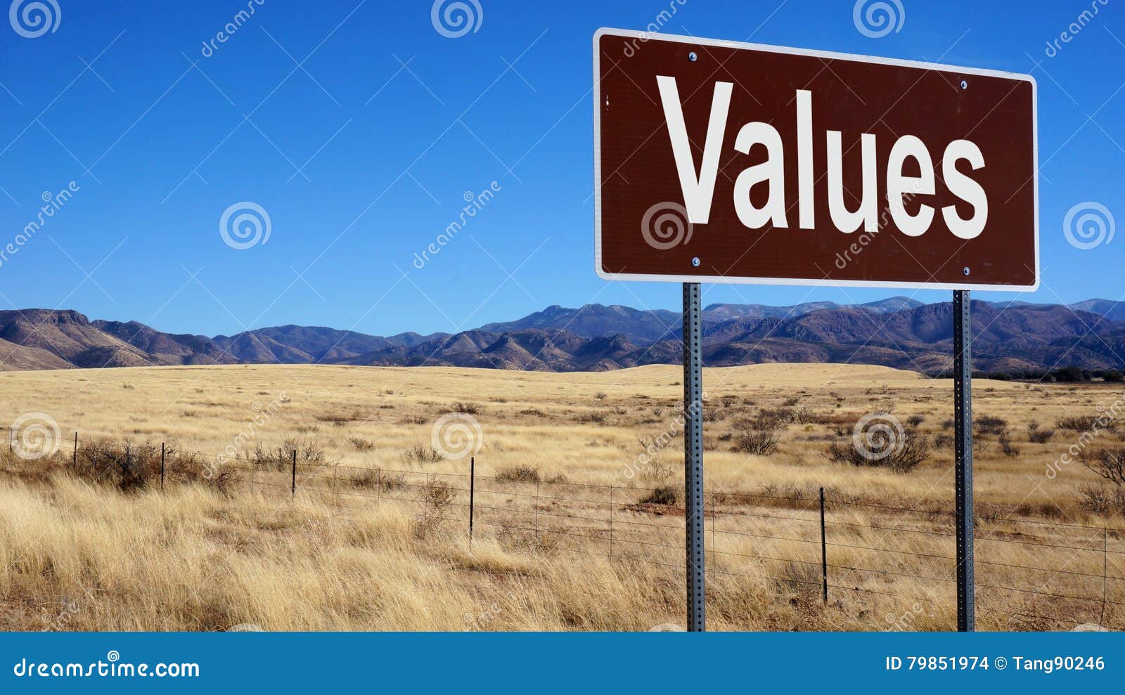 Values brown road sign stock photo. Image of motivational - 79851974