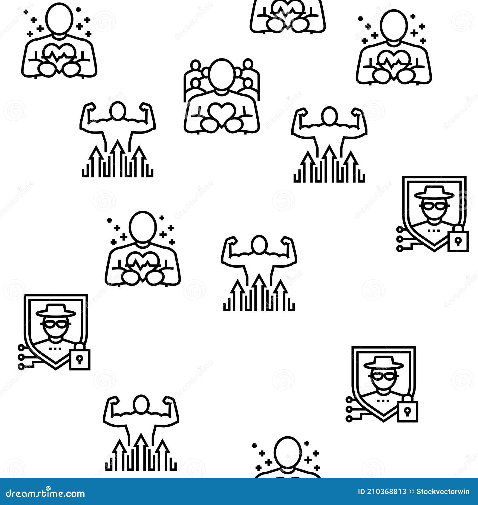 Values Human Life Vector Seamless Pattern Stock Vector - Illustration ...