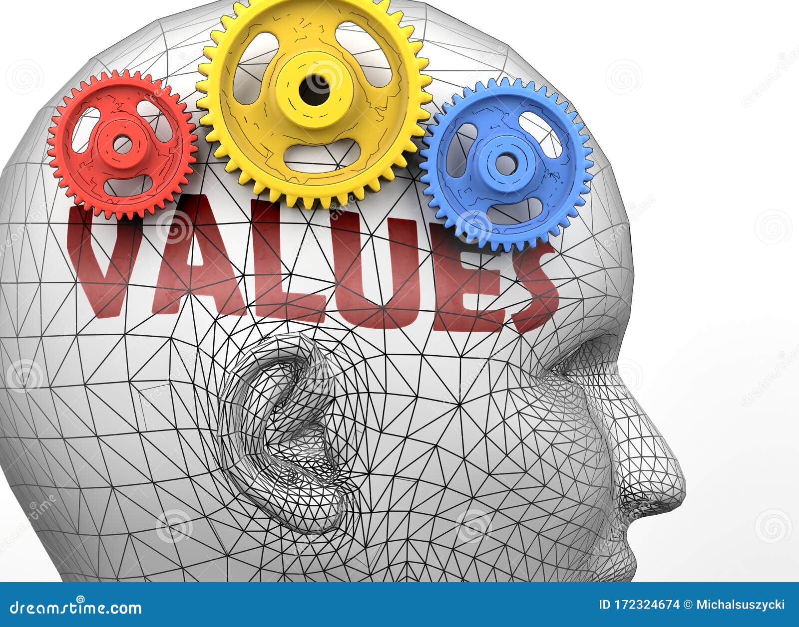Values and Human Mind - Pictured As Word Values Inside a Head To ...