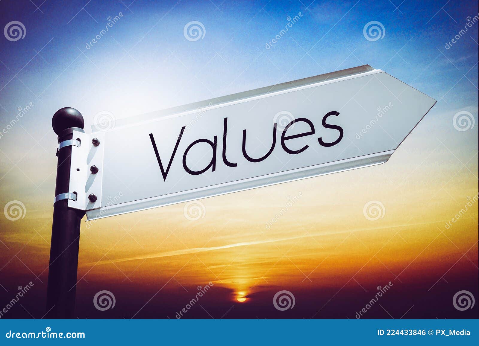 Values - Signpost with One Arrow Stock Photo - Image of symbol ...