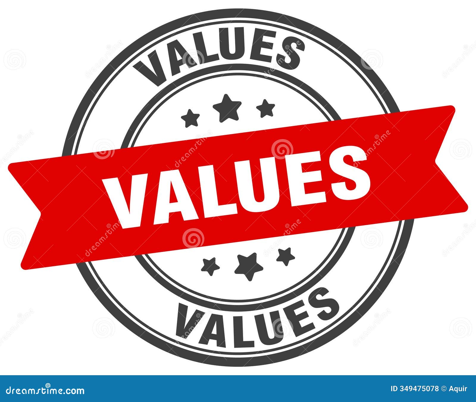 Values Stamp. Values Label on Transparent Background. Round Sign Stock ...