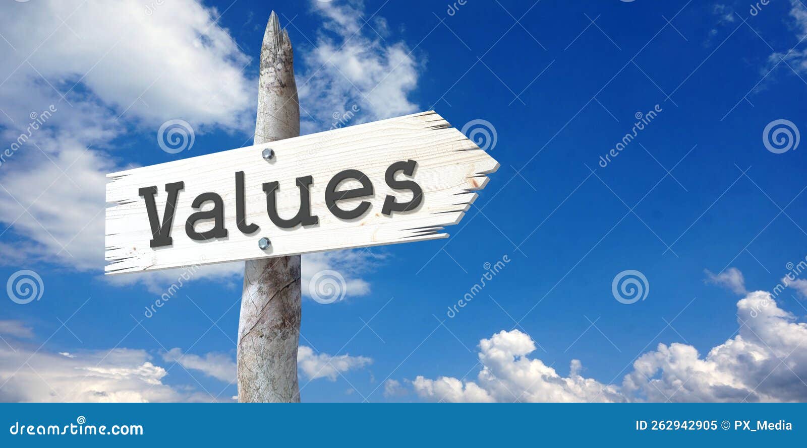 Values - Wooden Signpost with One Arrow Stock Image - Image of arrow ...