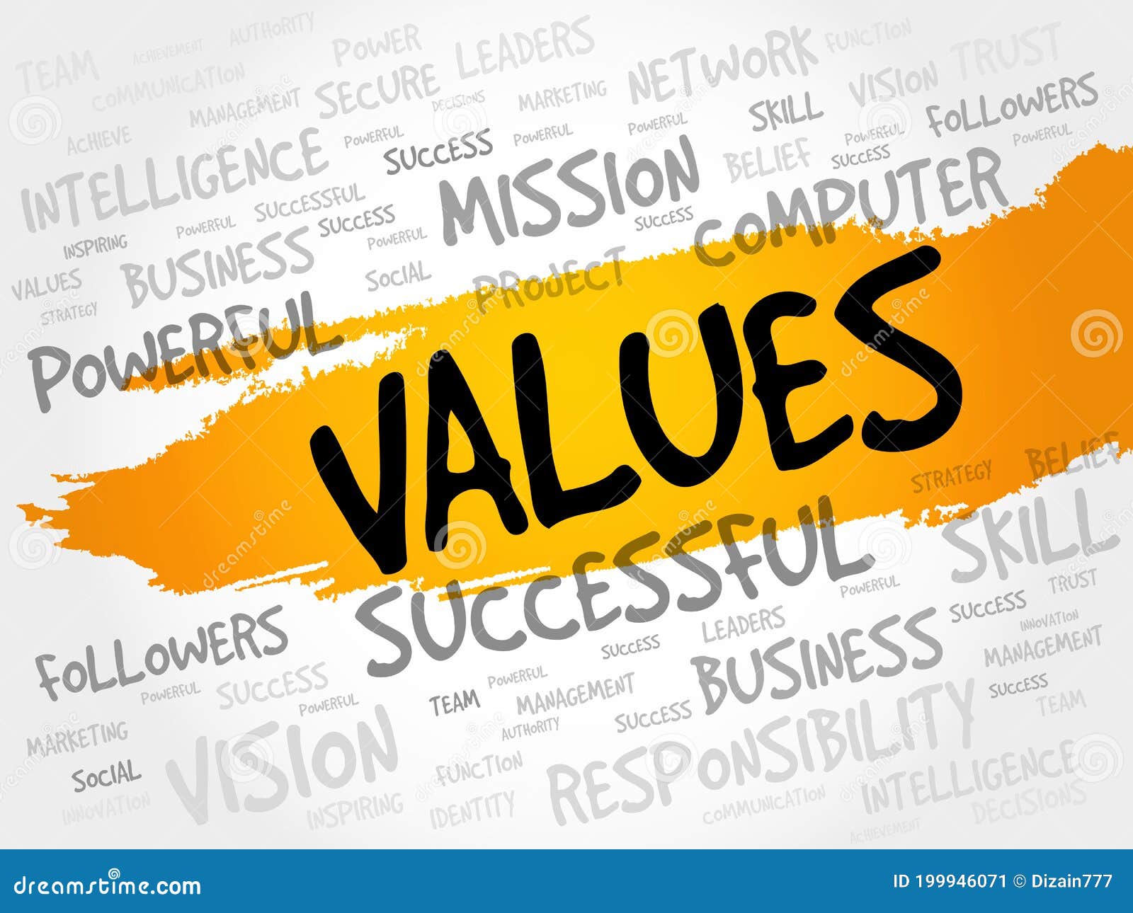 VALUES word cloud stock illustration. Illustration of inspiring - 199946071