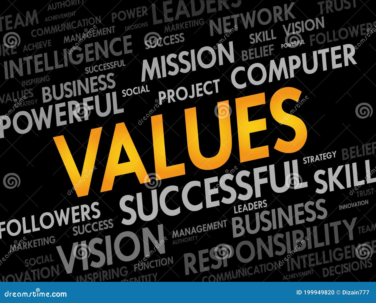 VALUES word cloud stock illustration. Illustration of creativity ...