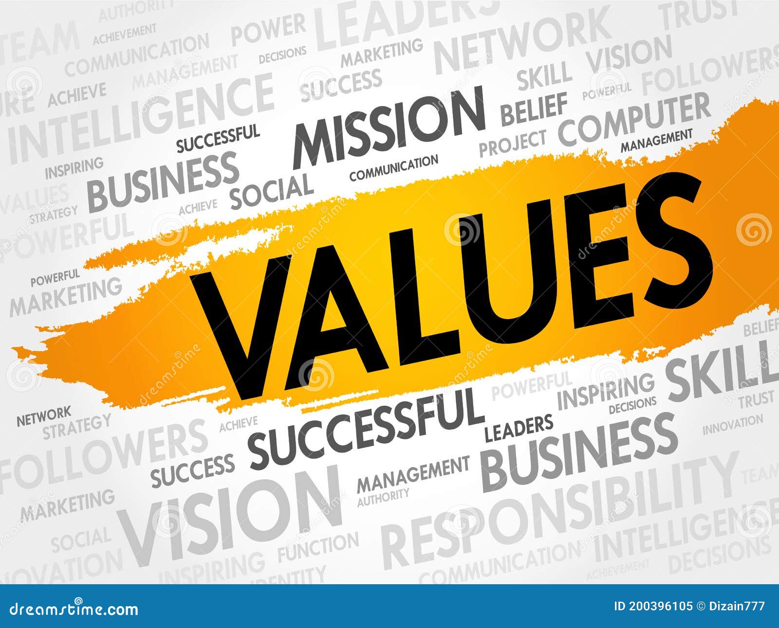 VALUES word cloud stock illustration. Illustration of influence - 200396105