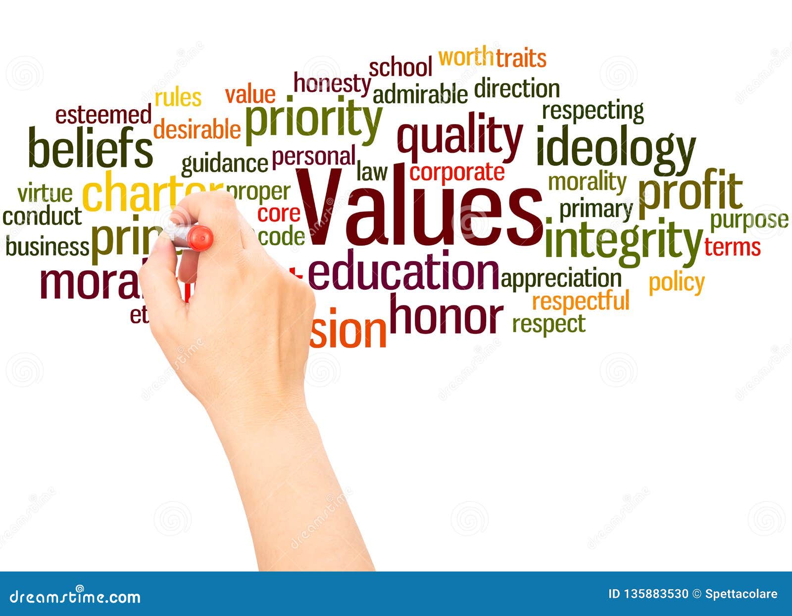 Values Word Cloud Hand Writing Concept Stock Photo - Image of priority ...