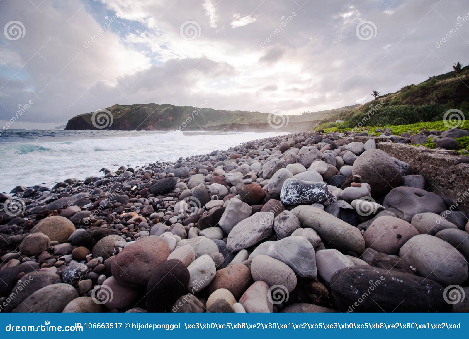 Valugan Boulder Beach, Batanes, Philippines Stock Image - Image of ...