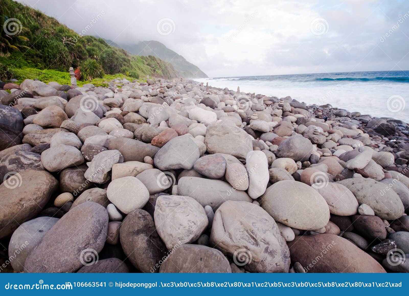 Valugan Boulder Beach, Batanes, Philippines Stock Image - Image of ...