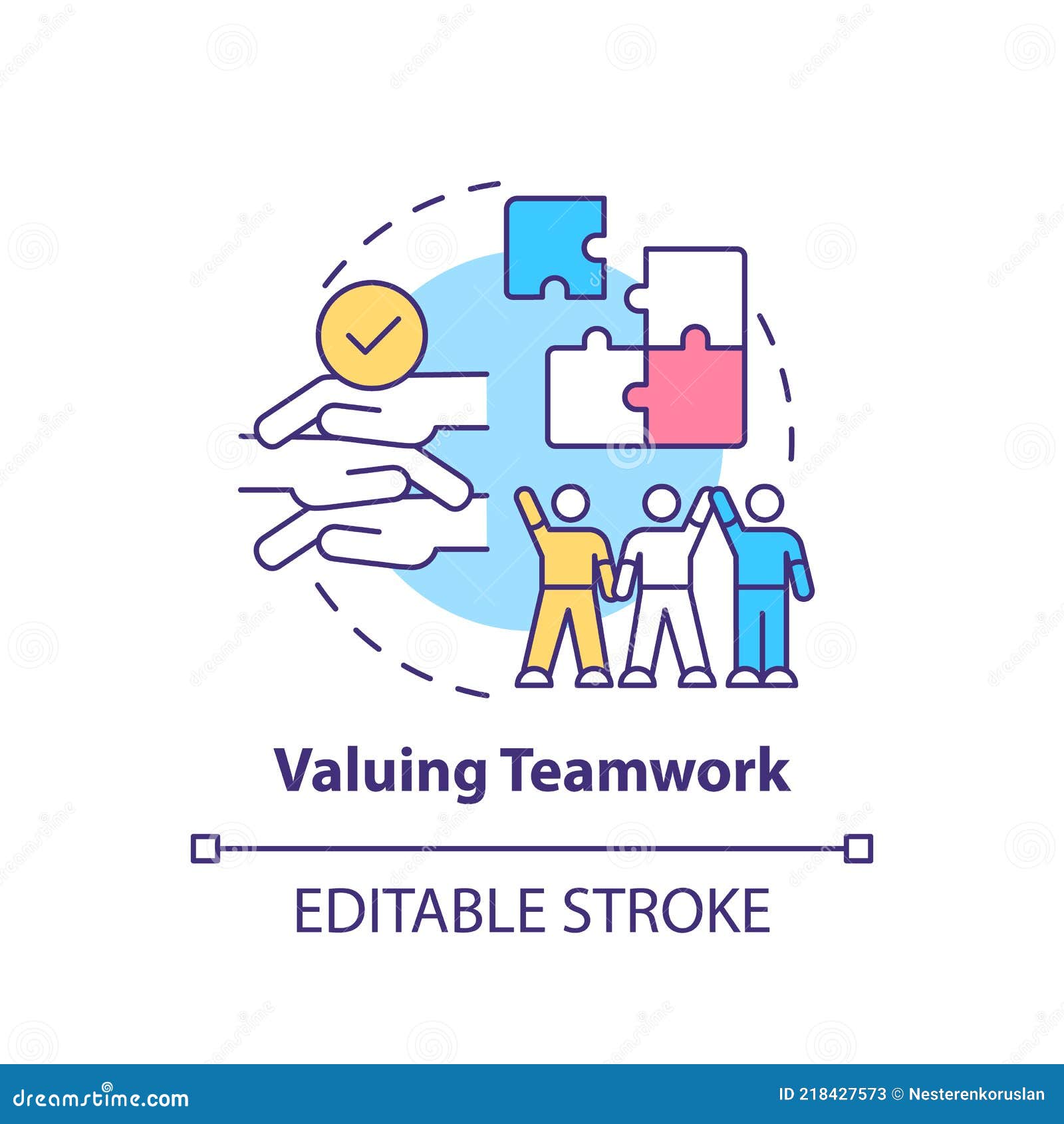 Valuing Teamwork Concept Icon Stock Vector - Illustration of integrity ...