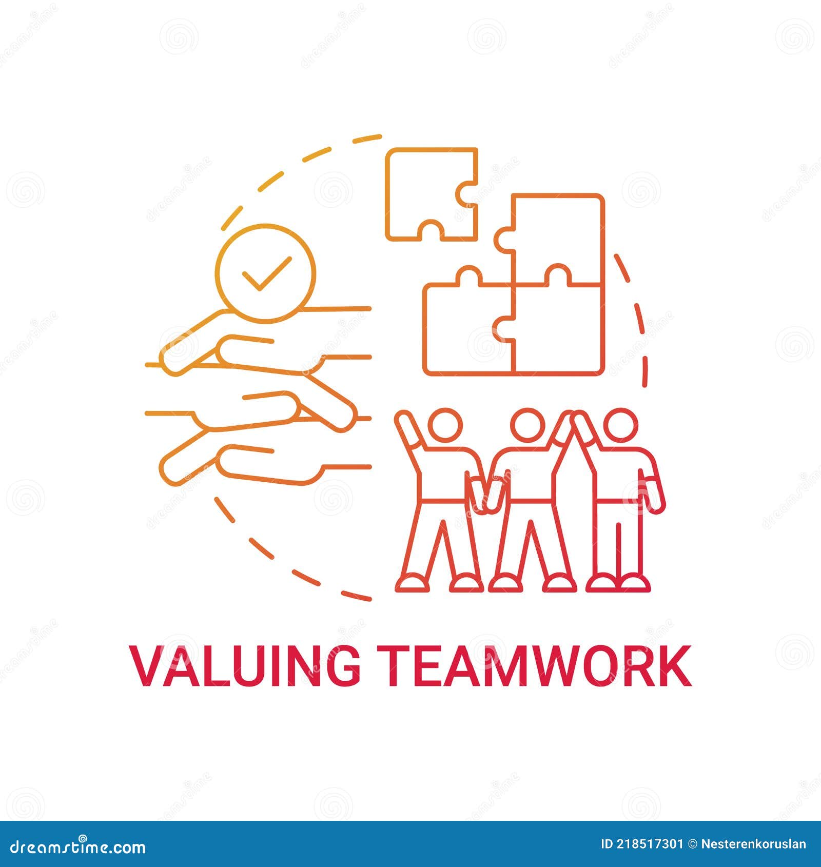 Valuing Teamwork Concept Icon Cartoon Vector | CartoonDealer.com #218427573