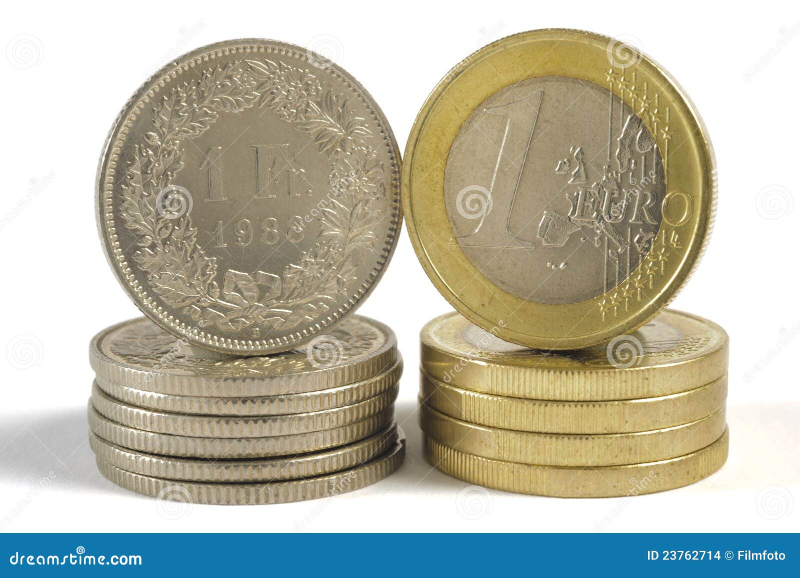 Valuta Del Franco E Dell'euro Fotografia Stock - Immagine di moneta ...