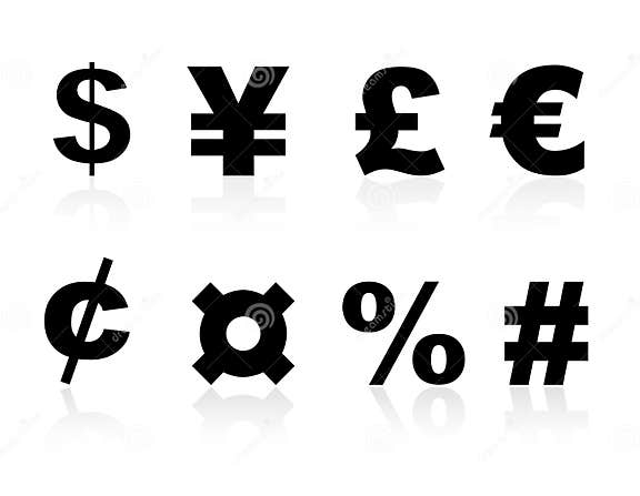 Valutasymboler vektor illustrationer. Illustration av euro - 3924710
