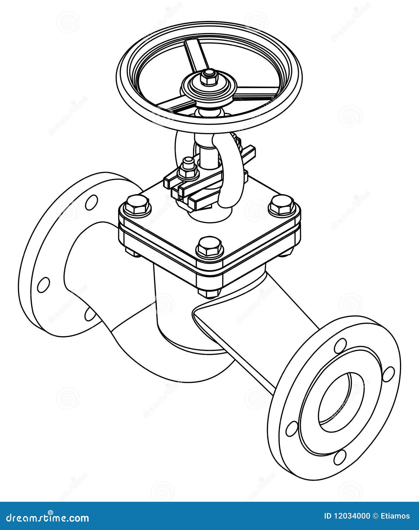 Valve stock vector. Illustration of engineering, armature - 12034000