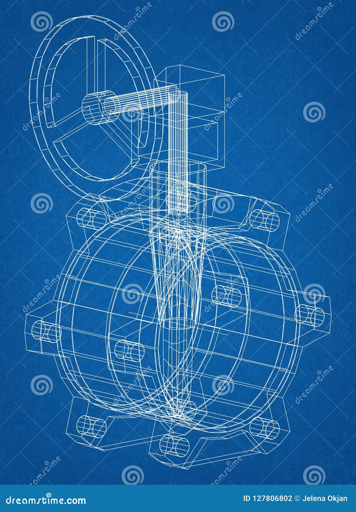 Valve Architect blueprint stock illustration. Illustration of blueprint ...