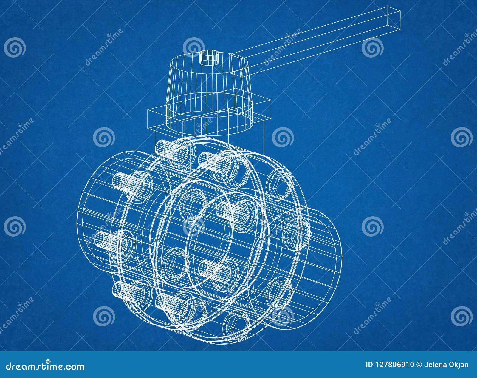 Valve Architect blueprint stock illustration. Illustration of plan ...