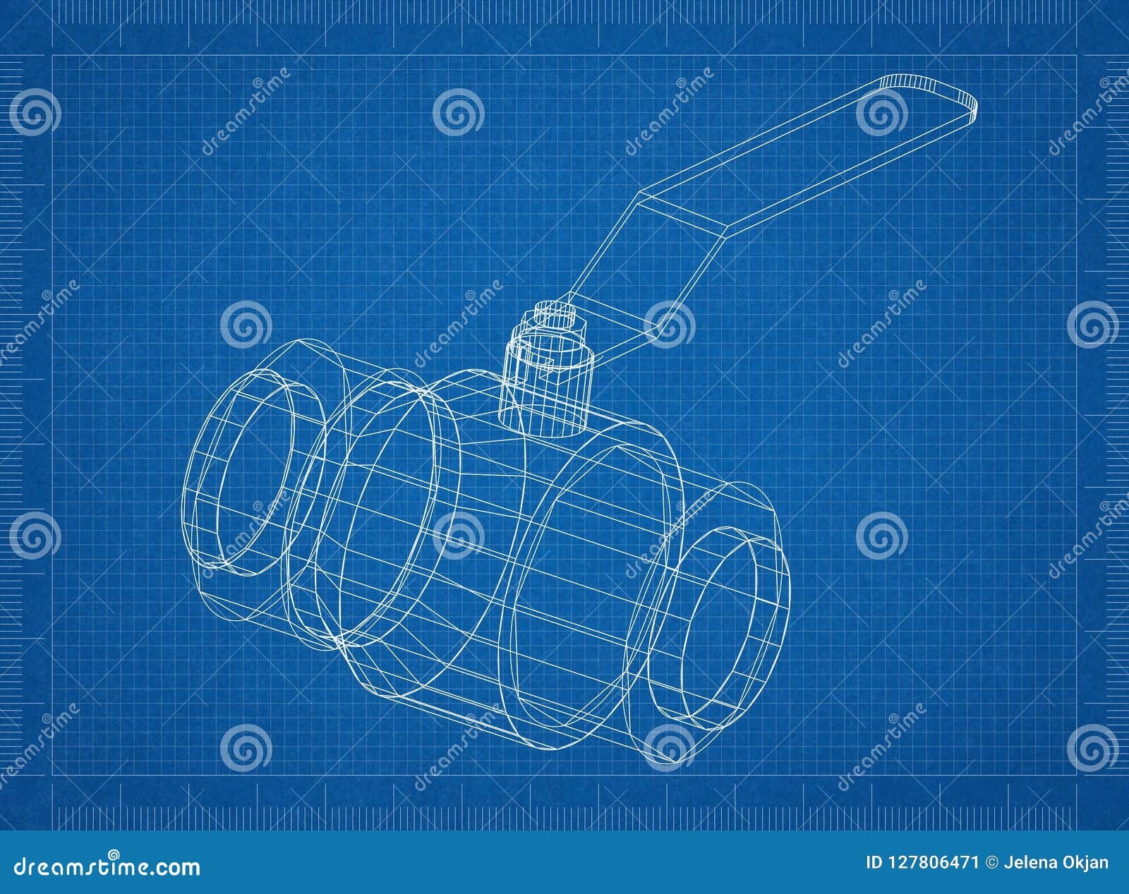Valve Architect blueprint stock illustration. Illustration of ...
