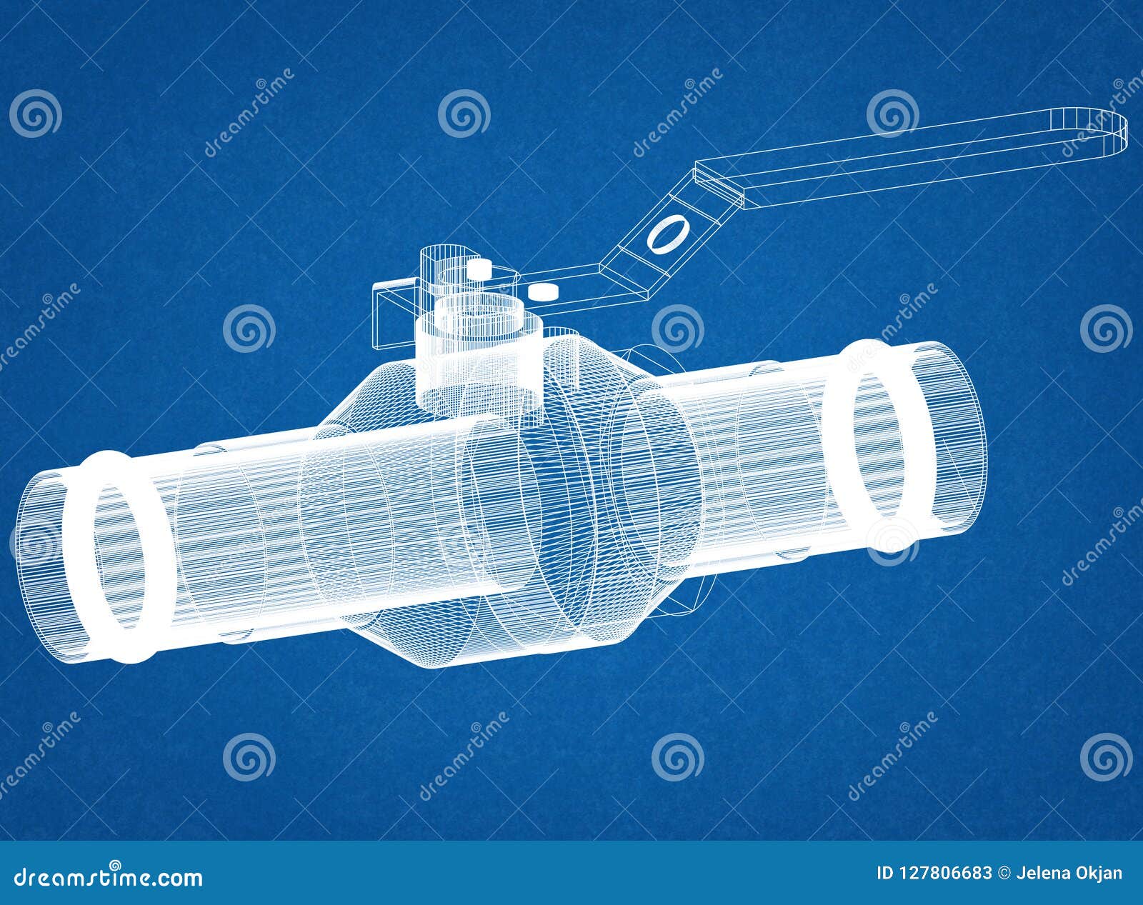Valve Architect blueprint stock image. Image of pipeline - 127806683