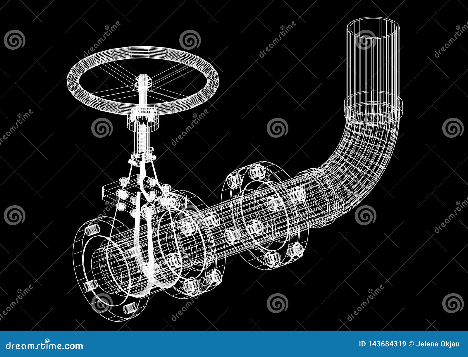 Valve Architect blueprint stock illustration. Illustration of pipeline ...
