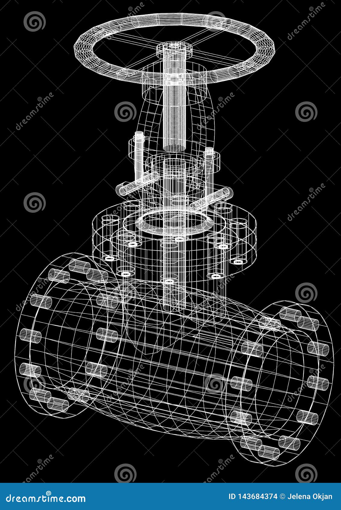 Valve Architect blueprint stock illustration. Illustration of geometry ...