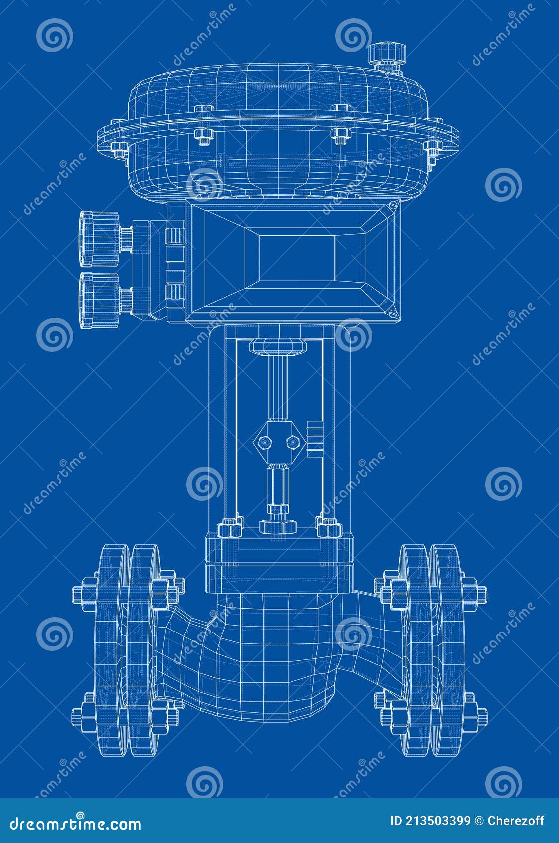 Valve with Automatic Electro-actuated. Vector Stock Vector ...