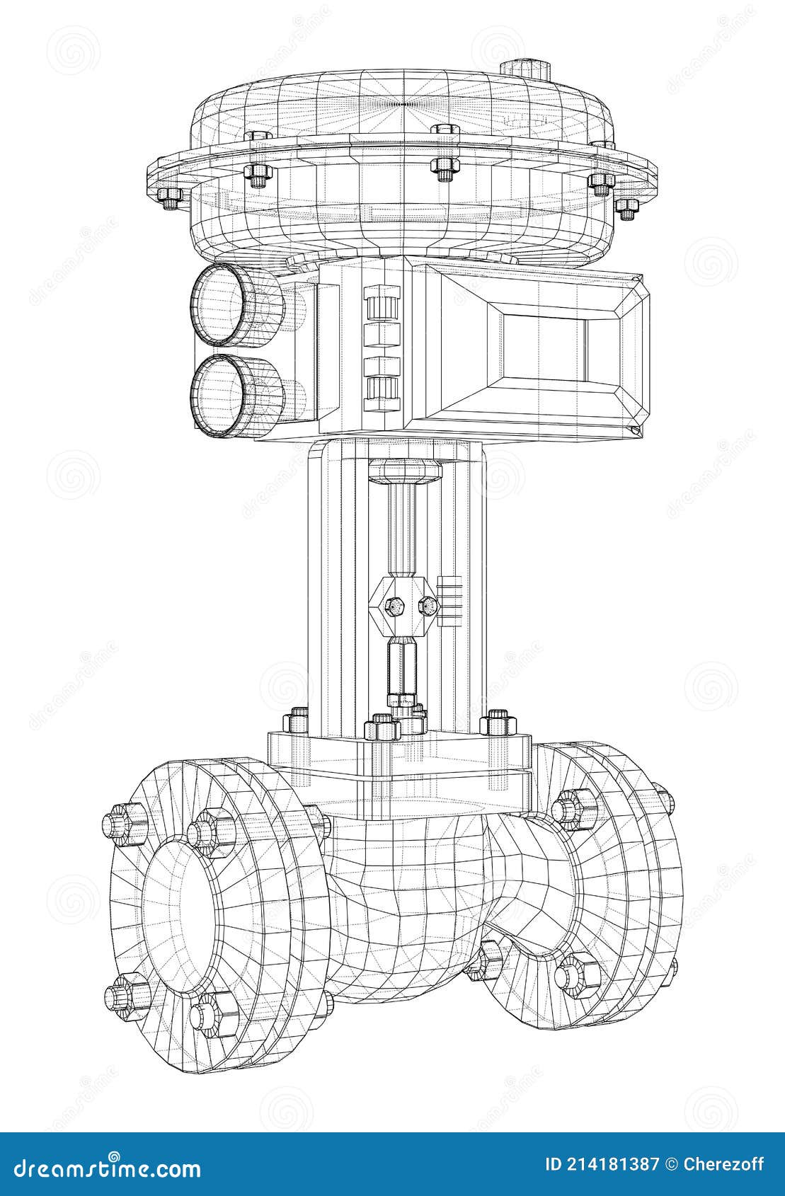 Valve with Automatic Electro-actuated. Vector Stock Vector ...