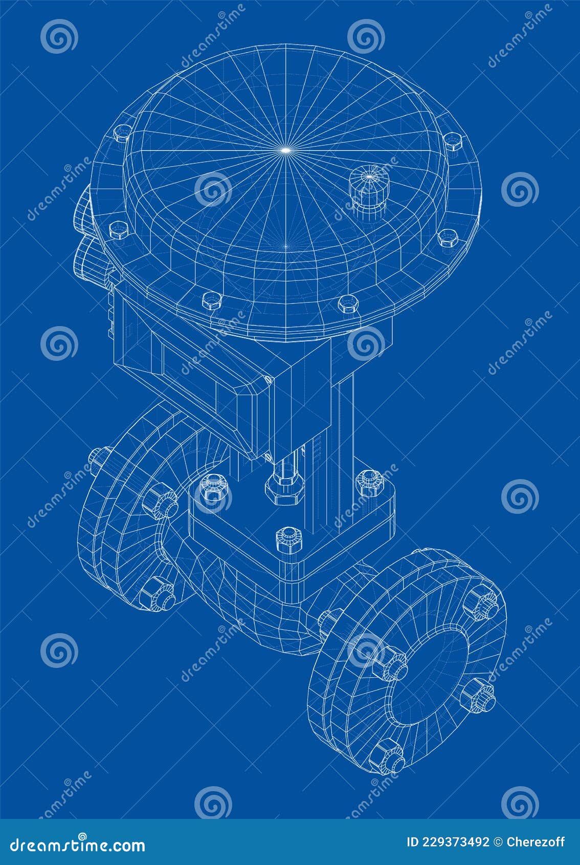 Valve with Automatic Electro-actuated. Vector Stock Vector ...