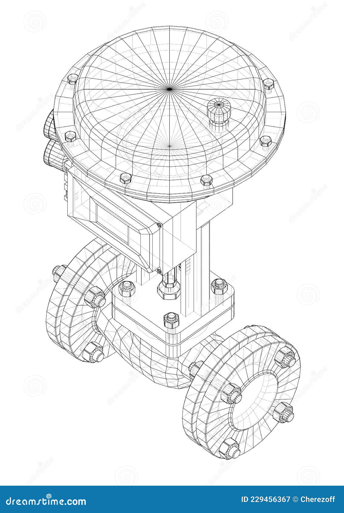 Valve with Automatic Electro-actuated. Vector Stock Vector ...