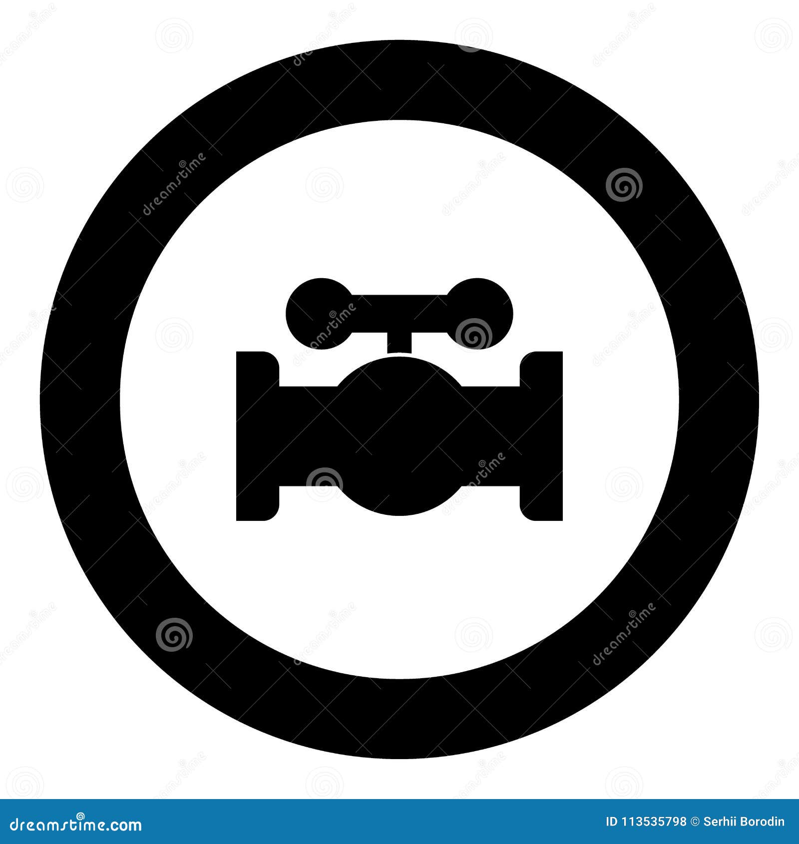 Valve Black Icon in Circle Vector Illustration Stock Vector ...