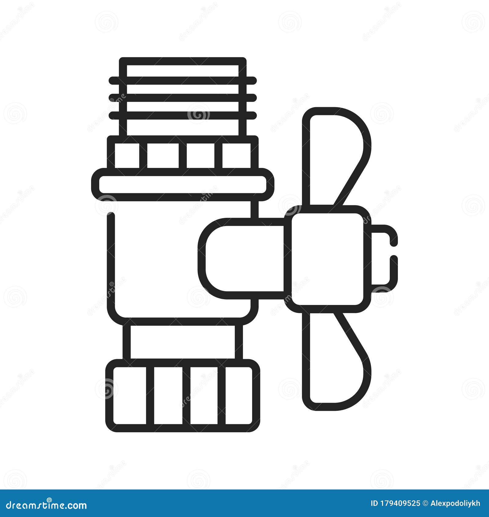 Valve Black Line Icon. Device that Regulates, Directs or Controls the ...