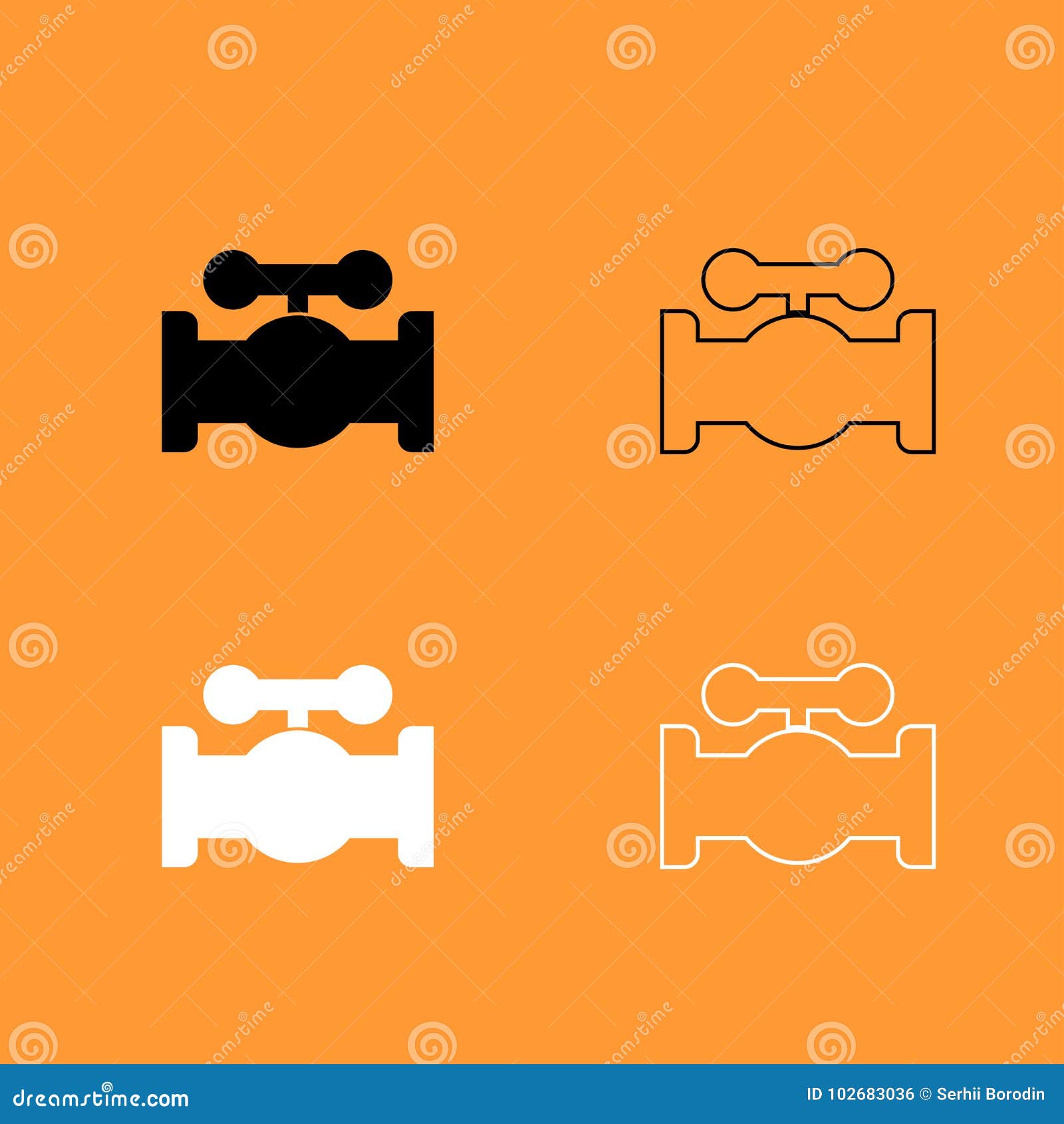 Valve Black Line Icon. Device That Regulates, Directs Or Controls The ...