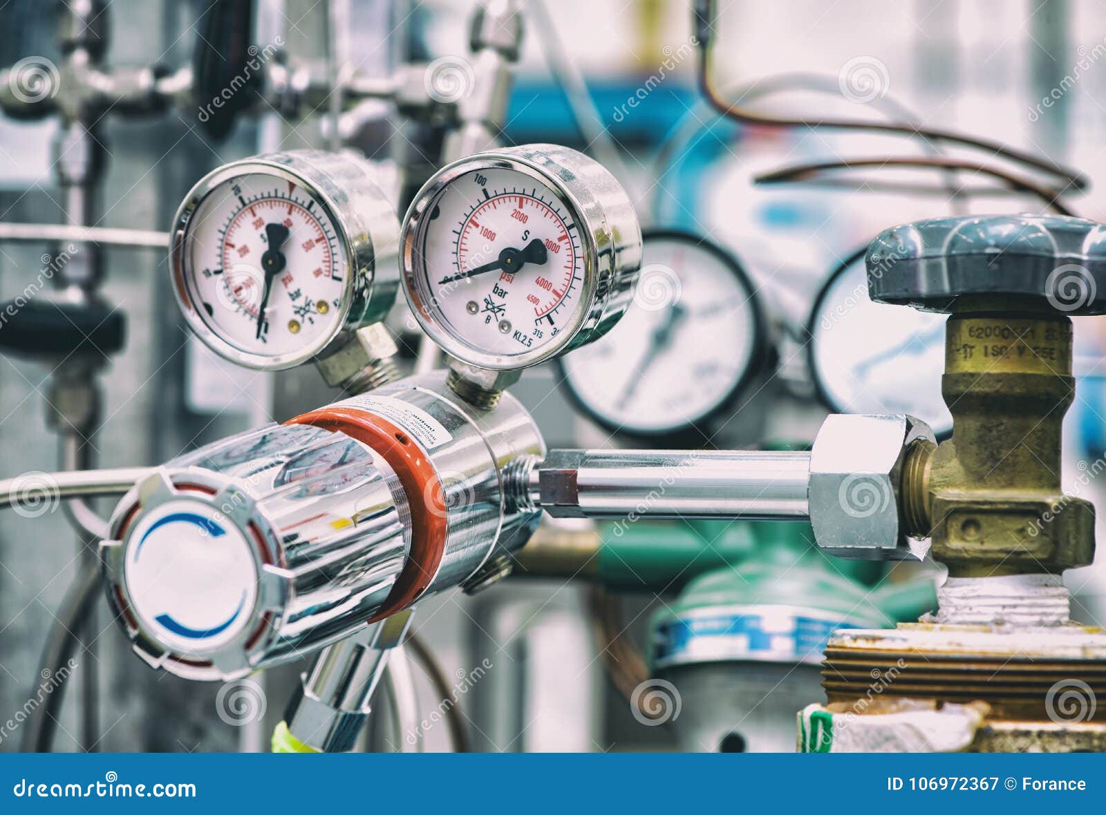 Valve with Connected Manometer Stock Image - Image of gauge, steam ...