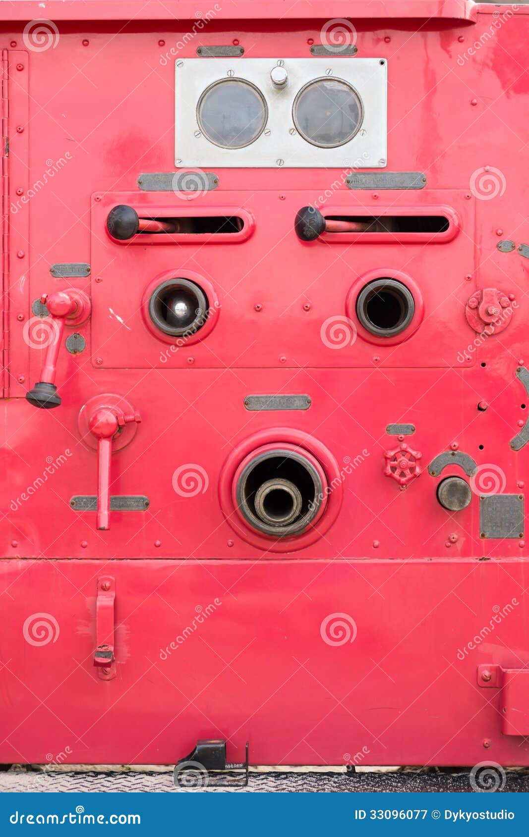Valve Control on Fire Engine Truck Look Like Human Face Stock Image ...