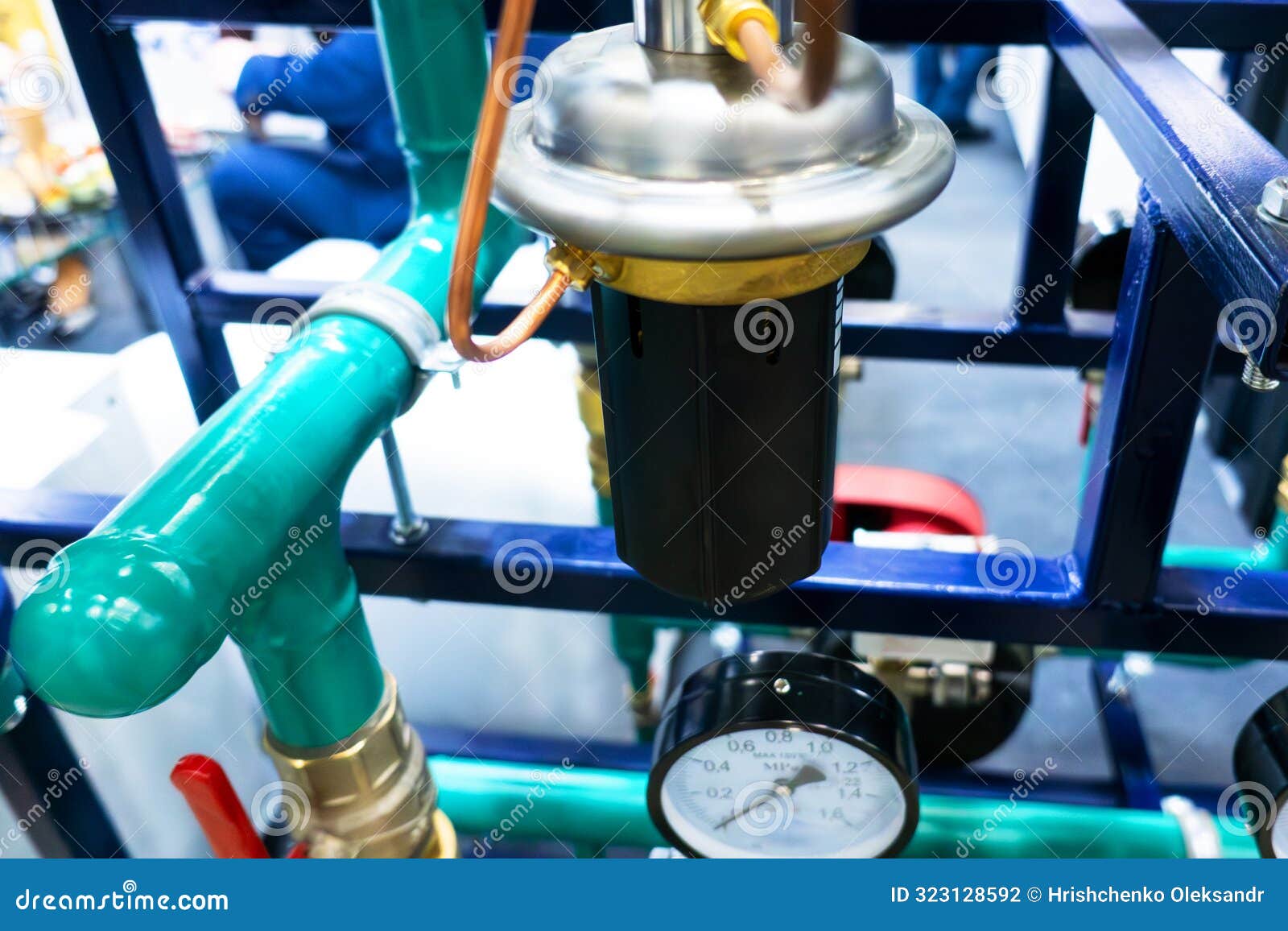 The Valve in the Cooling Climate Installation in the Pipes System Stock ...