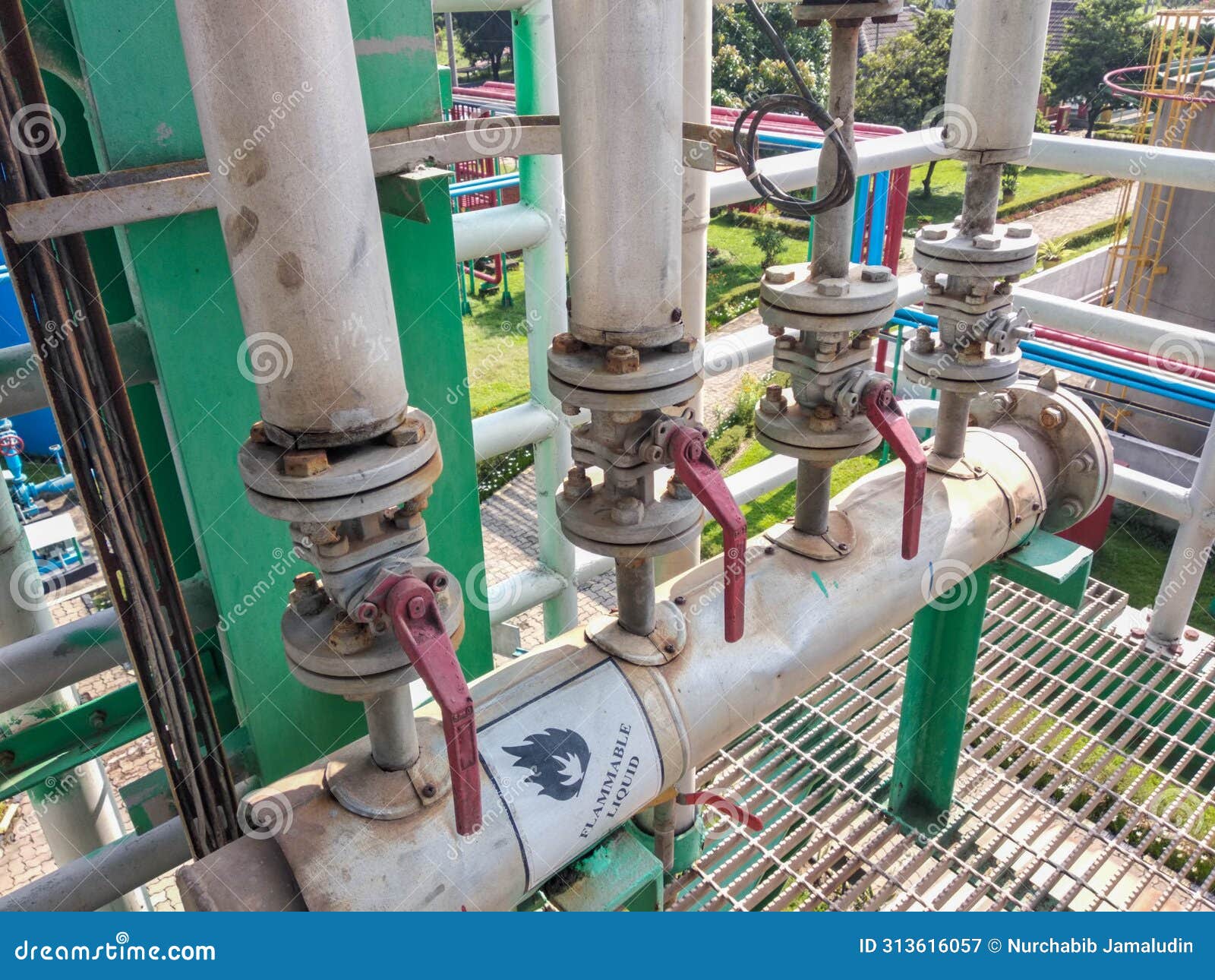 Valve in the Factory Pipeline Stock Image - Image of refueling ...