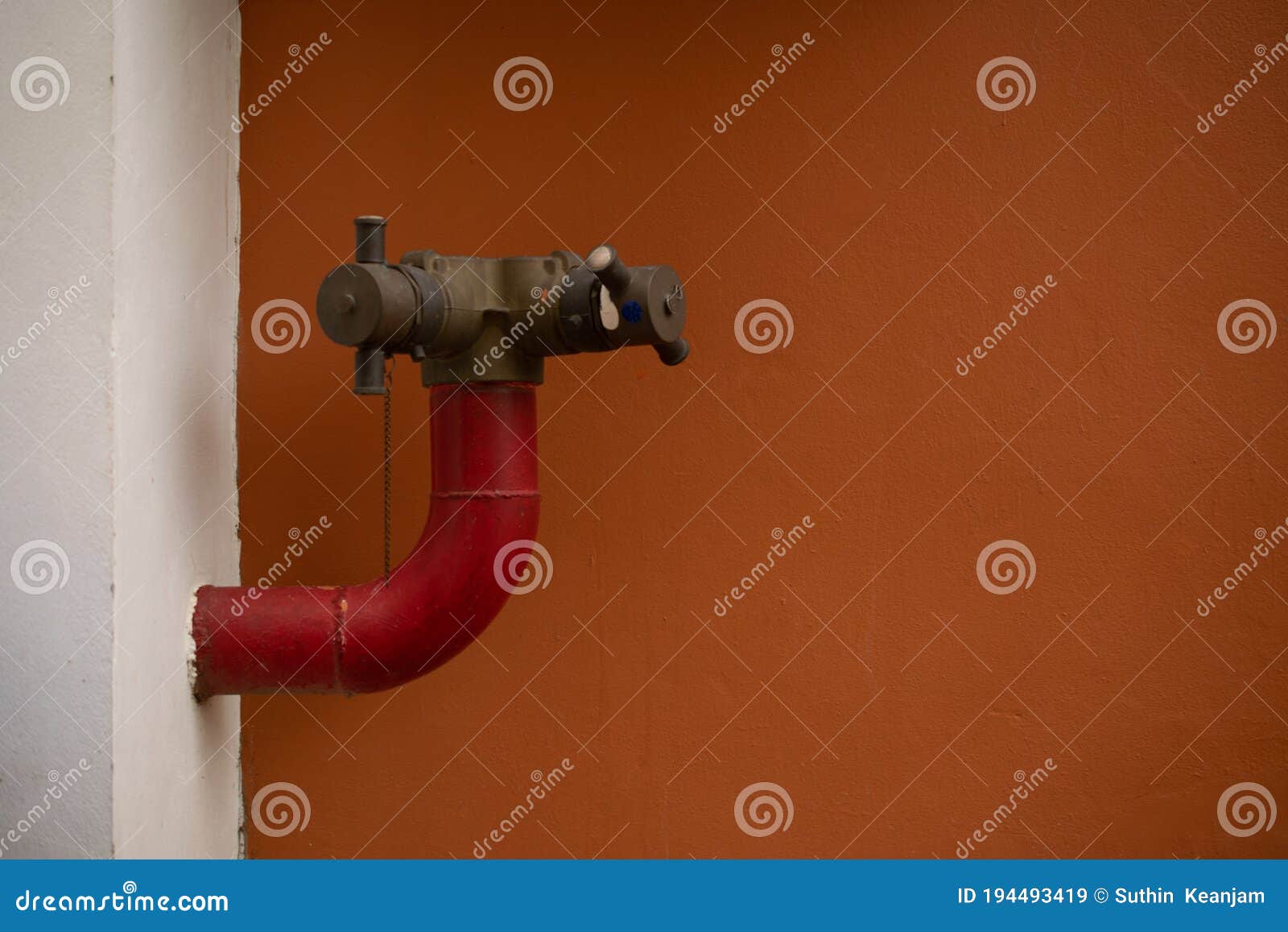 Old Fire Hydrant Fit To the Building Wall , Fire Protective System ...