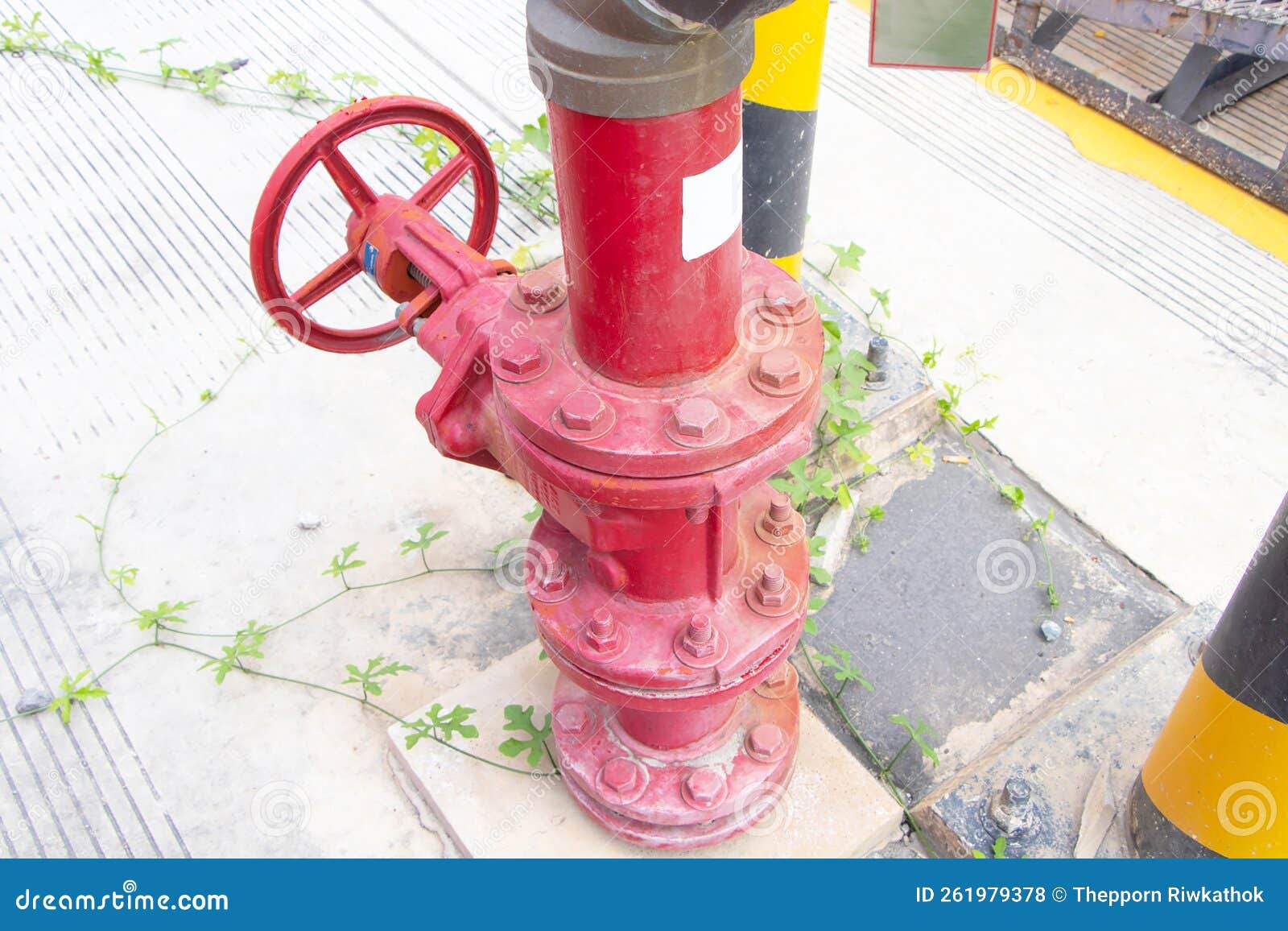 Valve Fire Hydrant Large Red Light is Installed beside Outdoor Light ...