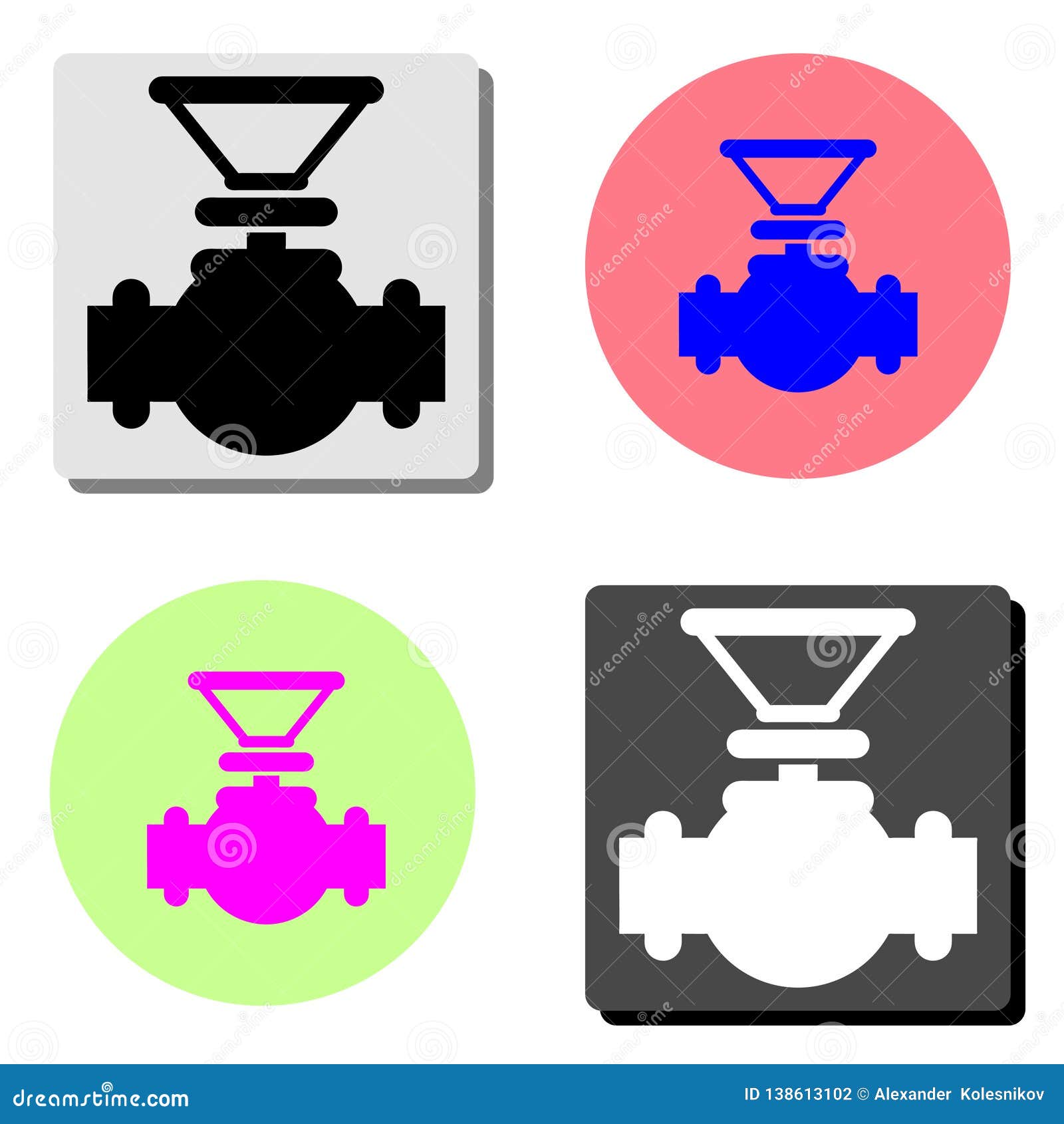 Valve. flat vector icon stock vector. Illustration of fuel - 138613102