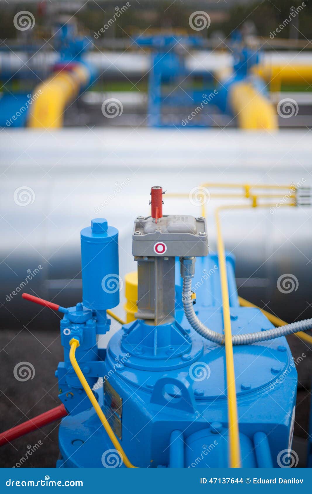 Valve on the Gas Distribution Station. Stock Photo - Image of machine ...