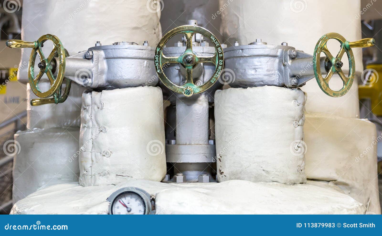 Multiple Brass Steam Valves. Stock Image - Image of engineering ...